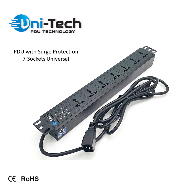 7 Sockets Universal with SPD, Input C20 16A – Unitech PDU
